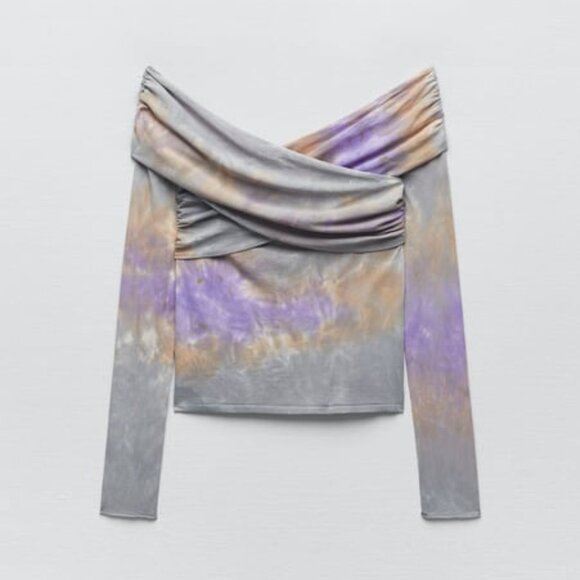 Zara | Tops | Zara Tie Dyed Draped Knit Top | Poshmark